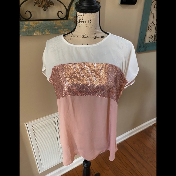SHEIN | Tops | Shein Pink Colorblock Top | Poshmark